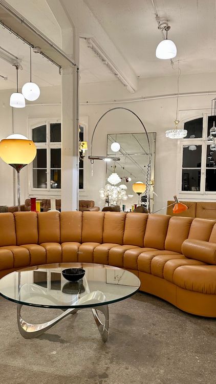 Aussergewöhnl.Halbrundes DeSede Ledersofa, Einzelanfertigung (Gebraucht ...