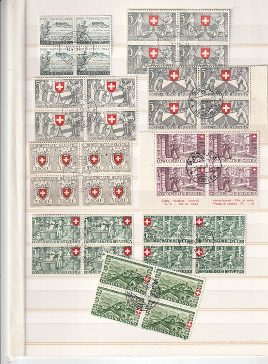 33/PRO PATRIA VIERERBLOCKS 5 RP. 1944-1954 GEST. (Gebraucht) in ...