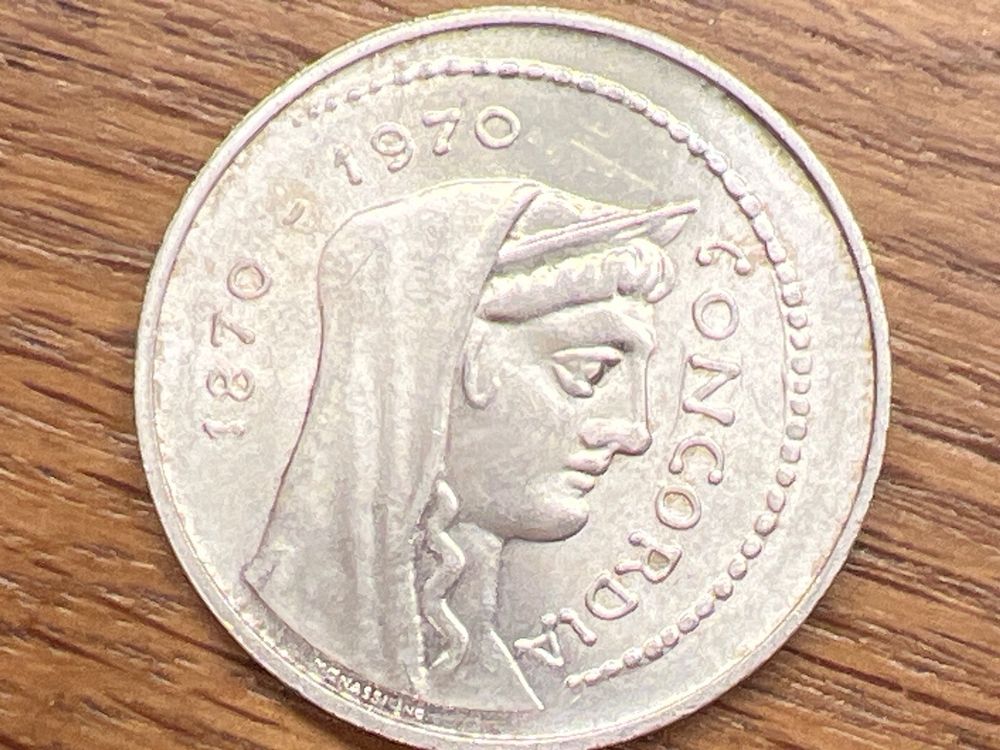 Münze Silber 1000 Lire 1870-1970 Concordia / Roma capitale (D'occasion) à Affoltern am Albis ...