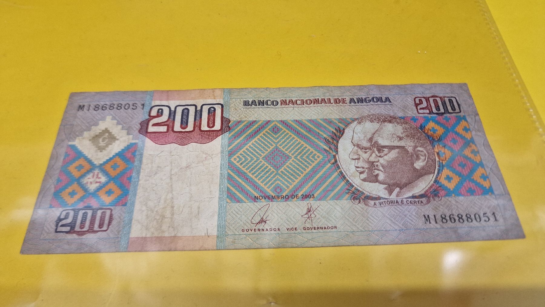 Angola 200 Kwanzas Geldschein, Seltenes Sammlerstueck!2003 (Gebraucht ...