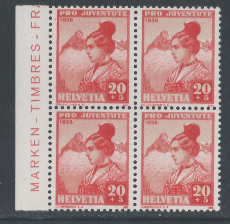 Viererblock mit PJ 87.2.02 und nicht kat. Plattenfehler ** (Neu (gemäss Beschreibung)) in ...