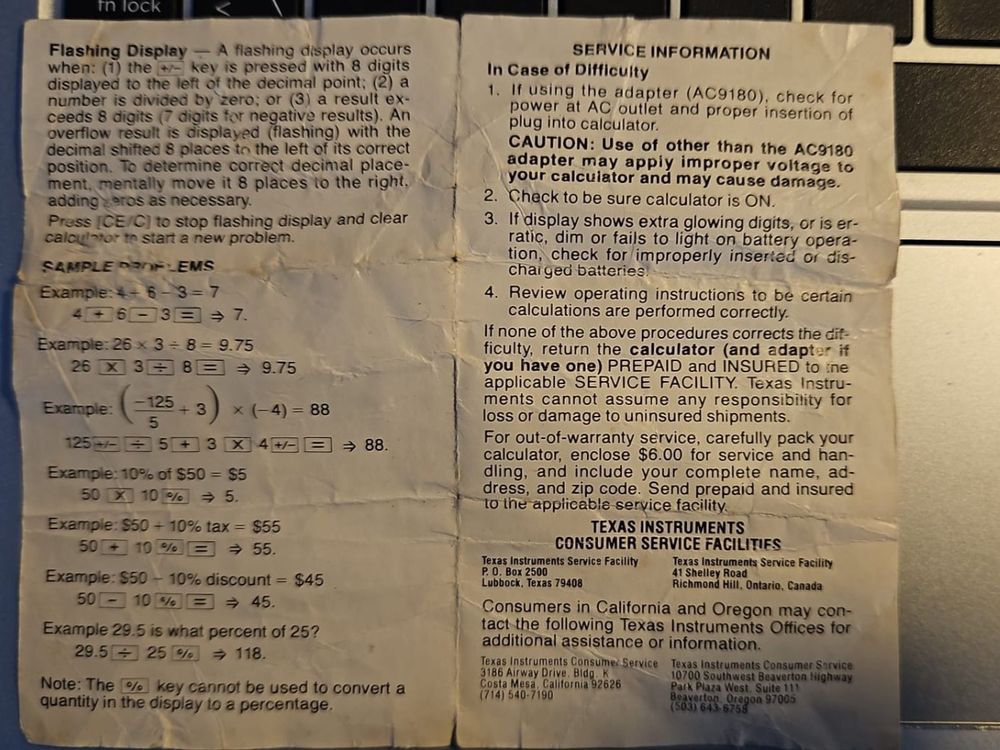 Rarer Texas Instruments TI 1000 rare full working helle LED (Gebraucht ...