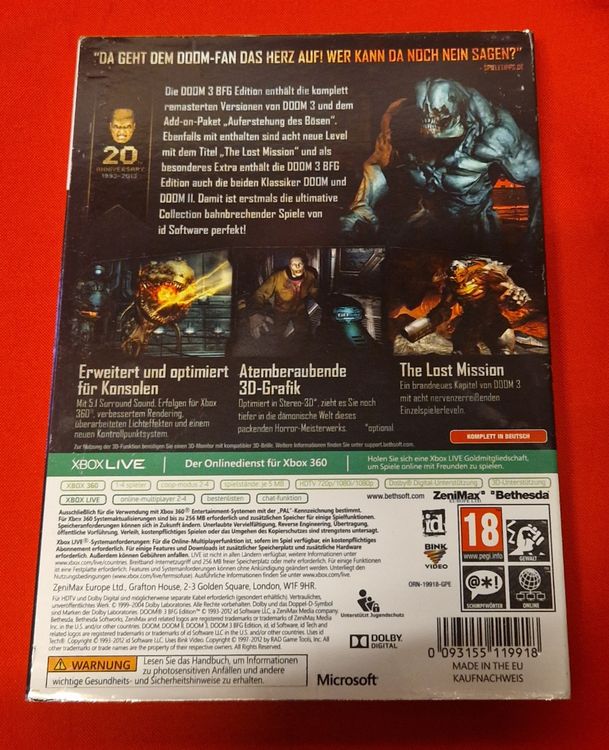 Doom 3 BFG Edition Xbox 360 (D'occasion) à Villars-sur-Glâne pour CHF ...