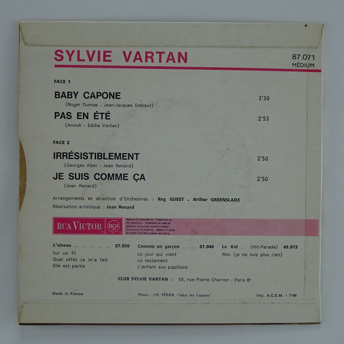 Vartan Sylvie - Baby Capone 4-Track EP (Gebraucht) in Muhen für CHF 3 ...