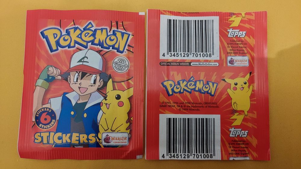 Pokemon Merlin 6 Stickers Booster 1999 Topps OVP (Neu und ...