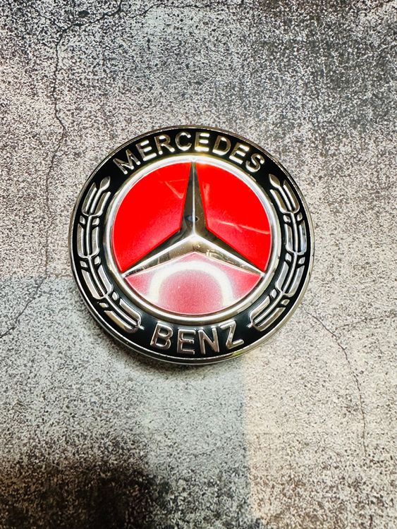 Mercedes 75 mm Rot Nabendeckel Nabenkappen Radkappen Rot (Neu und ...