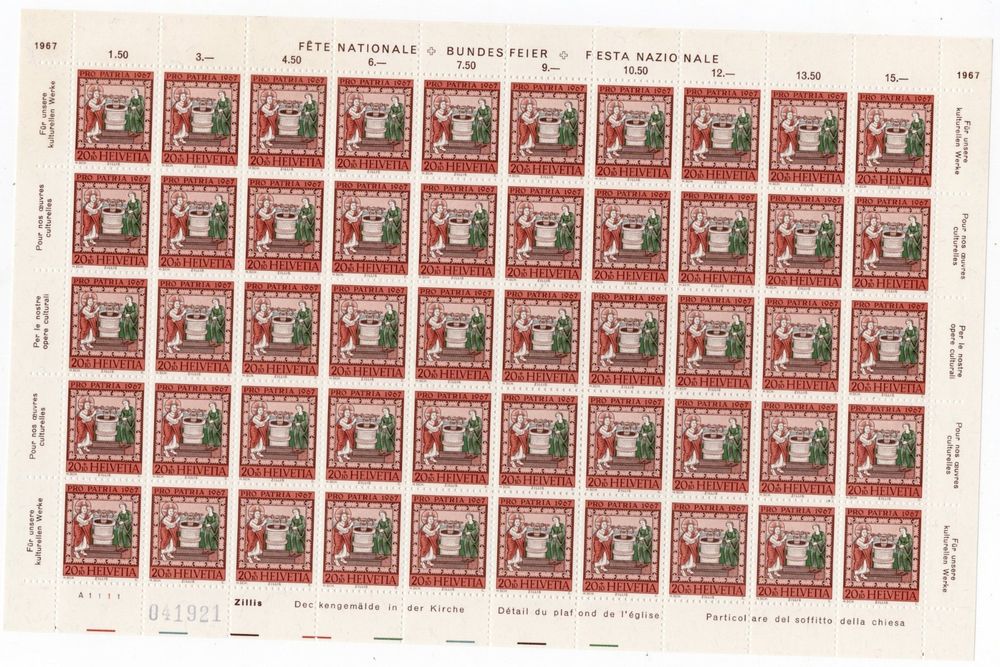 Briefmarken ganze Bögen** PJ 1967 Nominal CHF 55 | Kaufen auf Ricardo