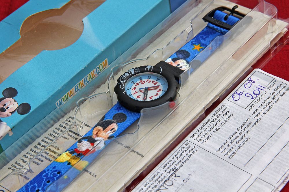 Montre enfant Flik Flak Mickey Mouse Disney, ETA 2011, neuf (Neuf avec ...