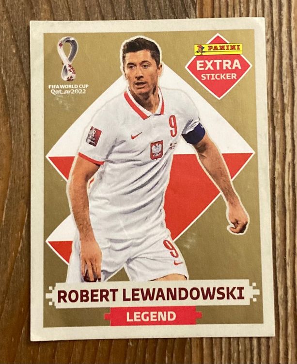 Panini Extra Sticker WM 2022 Robert Lewandowski gold (Neu (gemäss ...