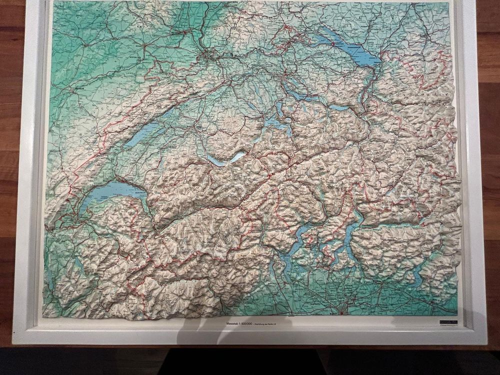 3D Reliefkarte Schweiz, Massstab 1:500'000 (Gebraucht) in Basel für CHF ...