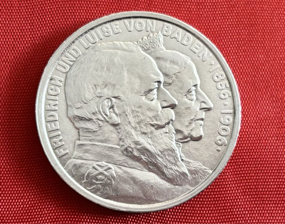 Deutsches Reich 5 Mark 1906 - Friedrich und Louise von Baden (Gebraucht ...