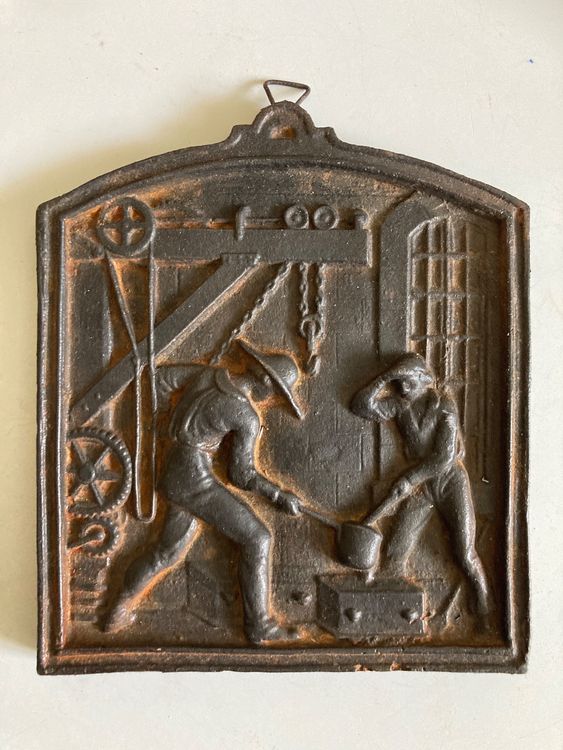 Metall-Platte mit Schmied beim Handwerk | Kaufen auf Ricardo