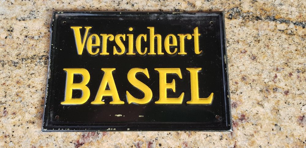 ORIGINAL-BLECHSCHILD "BASEL VERSICHERT" UM 1930 (Gebraucht) in Biberist ...