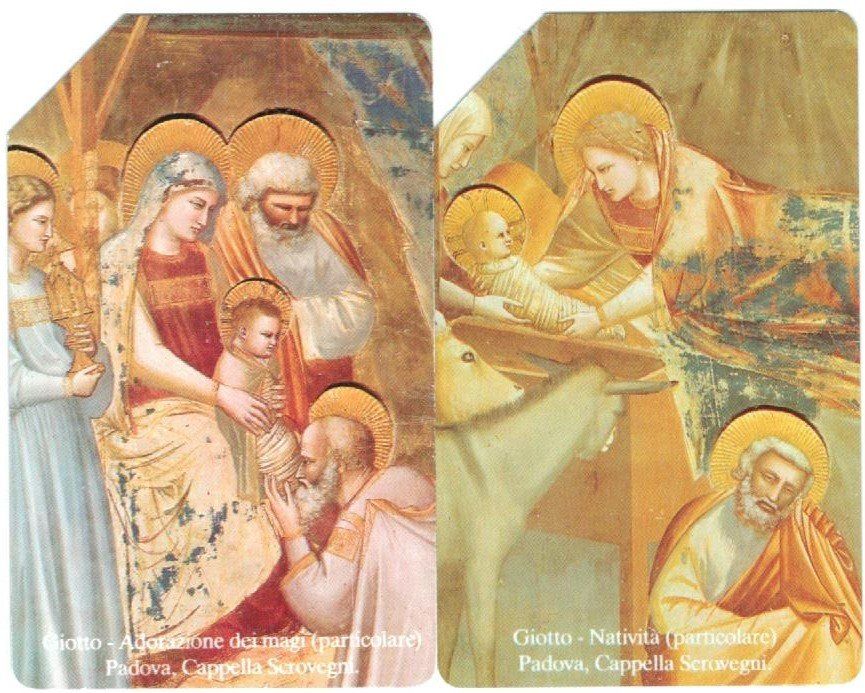 2 Telefonkarten Italien PF-189 & 190 Giotto Natale 1991 (Gebraucht) in Zürich für CHF 1 – mit ...
