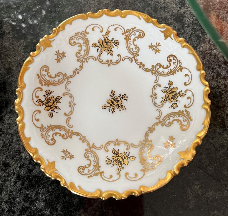 Fine China R Made in Germany 4 Schälchen Rosen Gold Dekor (Neu (gemäss ...