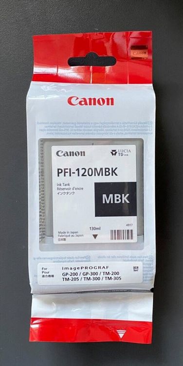Canon imagePROGRAF GP-200, TM-200, TM-300 Ink, PFI-120MBK (Neu und originalverpackt) in ...