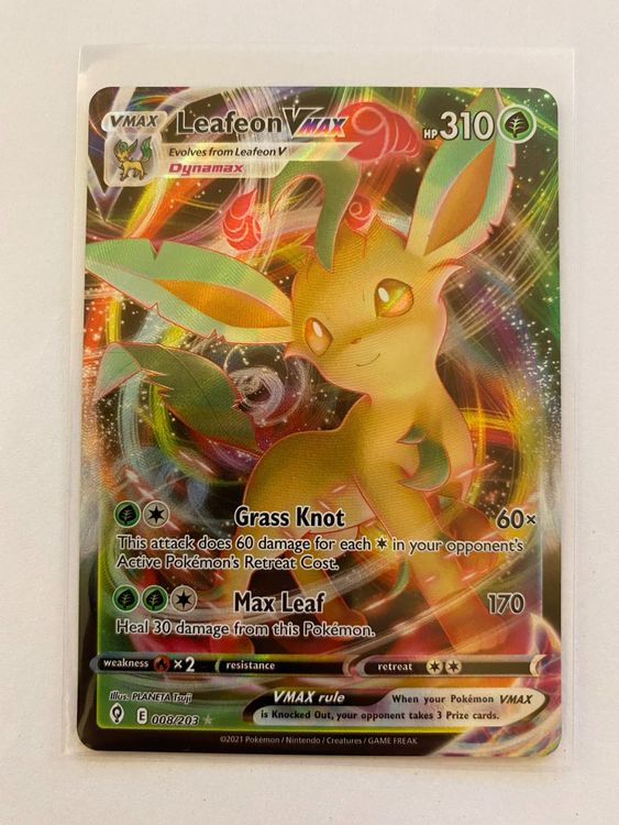 Pokemon Leafeon VMax 008/203 Evolving Skies EN (Neu (gemäss ...