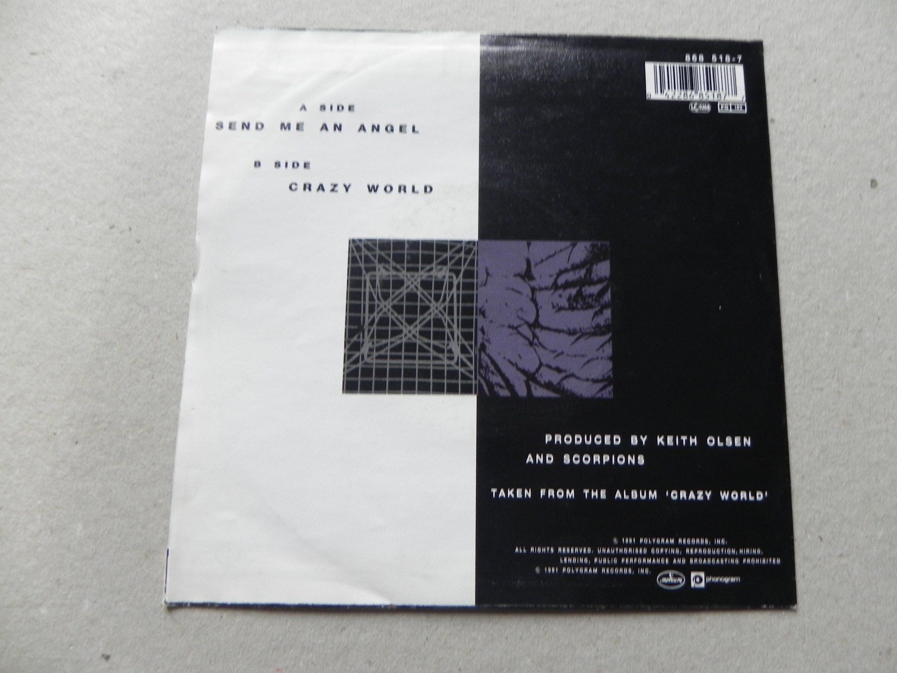 Single De Hardrock Rock Band Scorpions 1991 Send my an Angel (Gebraucht ...