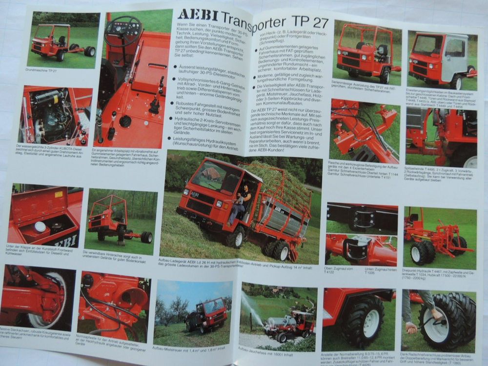 Aebi Transporter TP 27 Prospekt 1986 | Kaufen auf Ricardo