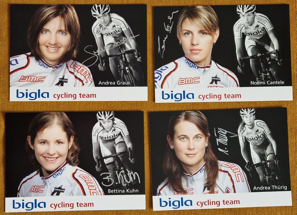 Radsport Team Bigla 4 original signierte Autogrammkarten (Gebraucht) in ...