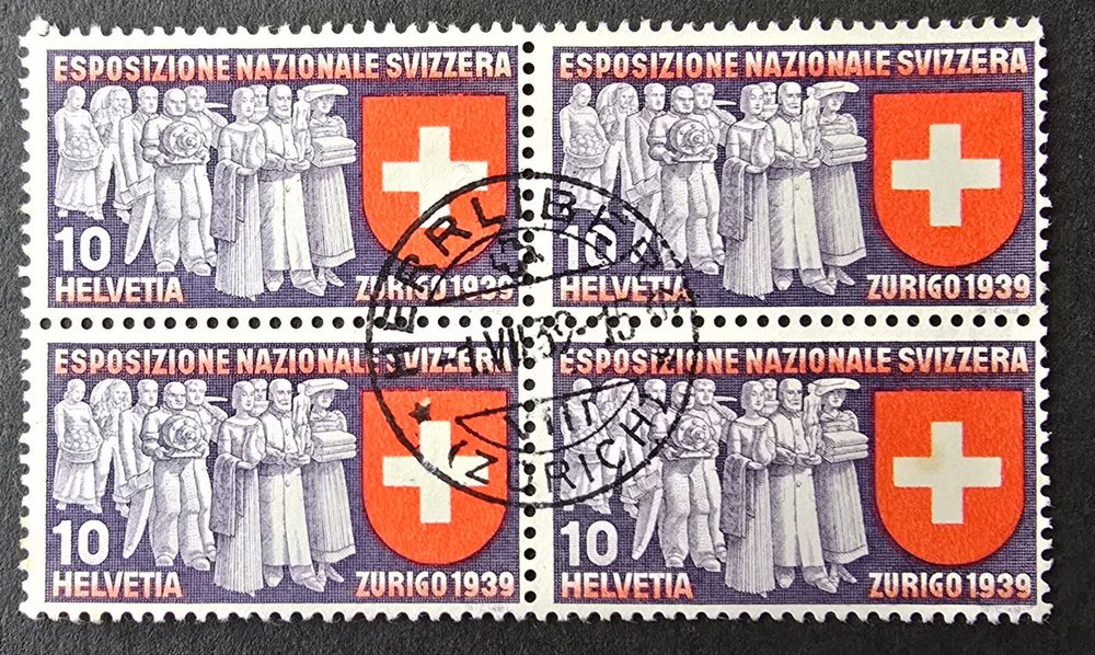 Z 225 Landesausstellung in Zürich/i Viererblock (1939) (Gebraucht) in Hittnau für CHF 2 – mit ...