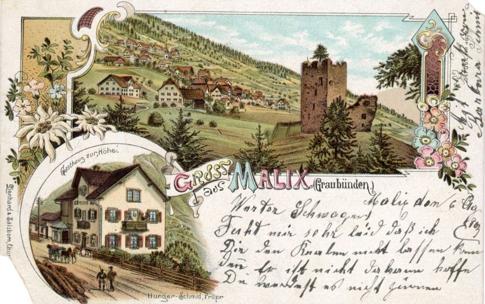 Malix GR mit Gasthaus " Zur Höhe " / LITHO um 1903 | Kaufen auf Ricardo