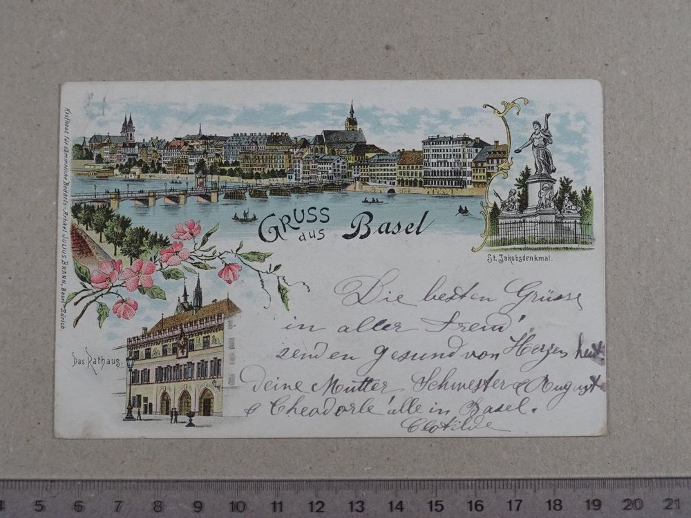 Gruss aus Basel, 1898 (Briefmarke fehlt) (Gebraucht) in Lenzburg für CHF 3 – mit Lieferung auf ...