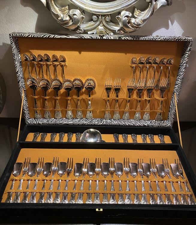 Italienisches versilbertes Besteckset (ARG 800) 75 Teile (Gebraucht) in ...