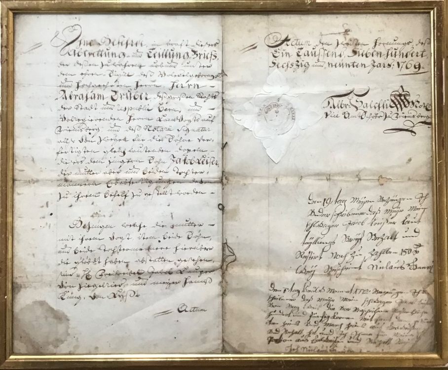 Antike Staatliche Handgeschriebene Brief aus 1769 (Gebraucht) in für ...