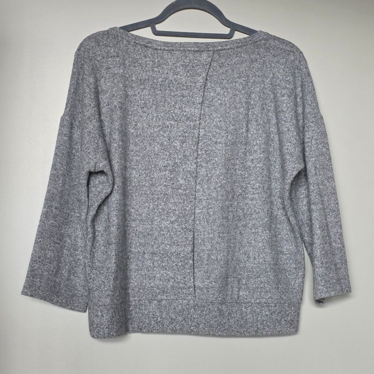 🐸 VISKOSE PULLOVER MIT OFFENEM RÜCKEN S / M GRAU MÉLANGE (Gebraucht) in ...