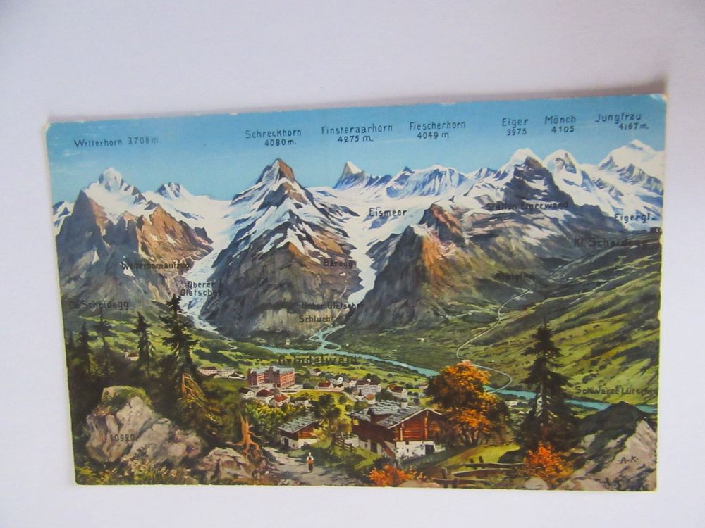 Panoramakarte / Grindelwald und Umgebung, ungelaufen (Gebraucht) in Kerns für CHF 3 – mit ...