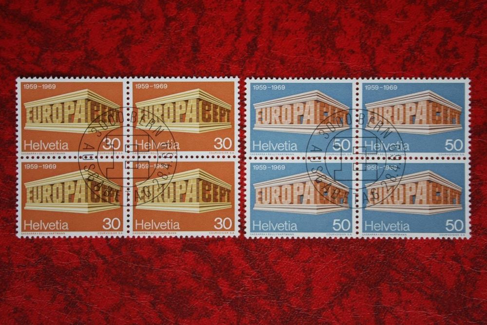 1969: 466+467 4er-Block ET. mit Gummi (Neu (gemäss Beschreibung)) in ...