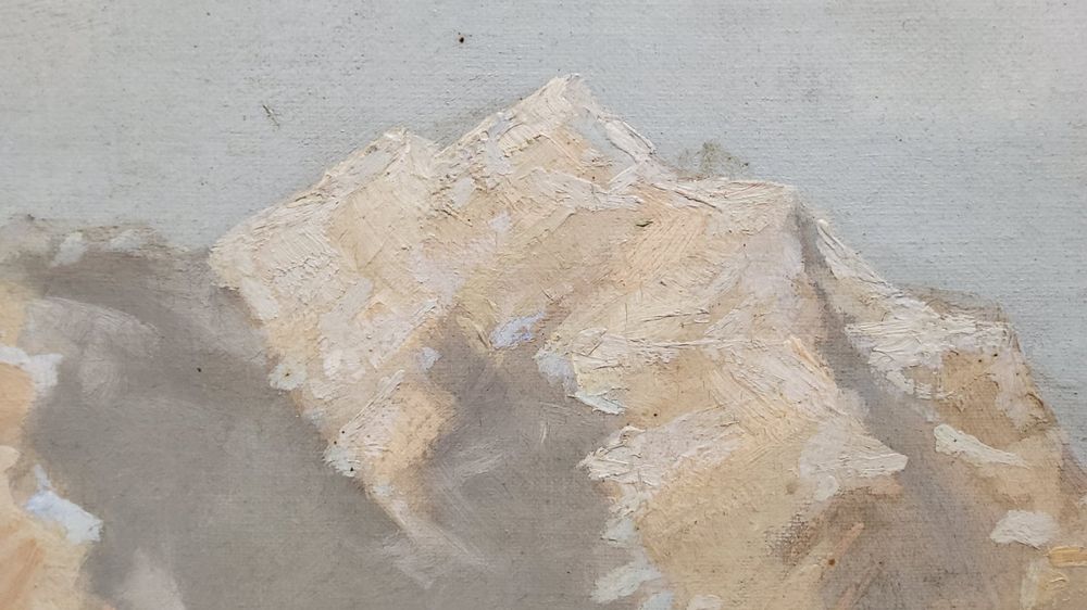 Magnifique ancien grand tableau de montagne avec lac | Kaufen auf Ricardo