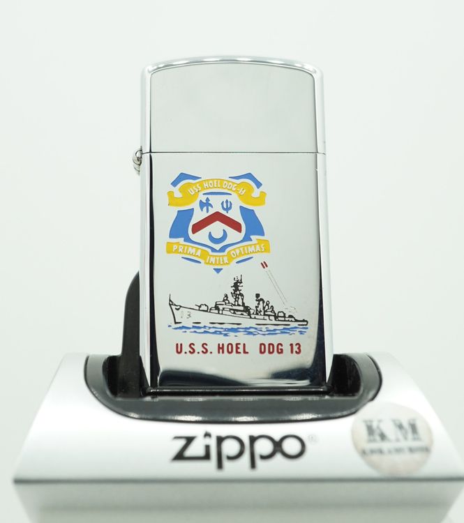 ZIPPO® VINTAGE 1976 - US NAVY - USS HOEL - SLIM - UNGEZÜNDET (Neu (gemäss Beschreibung)) in Mels ...