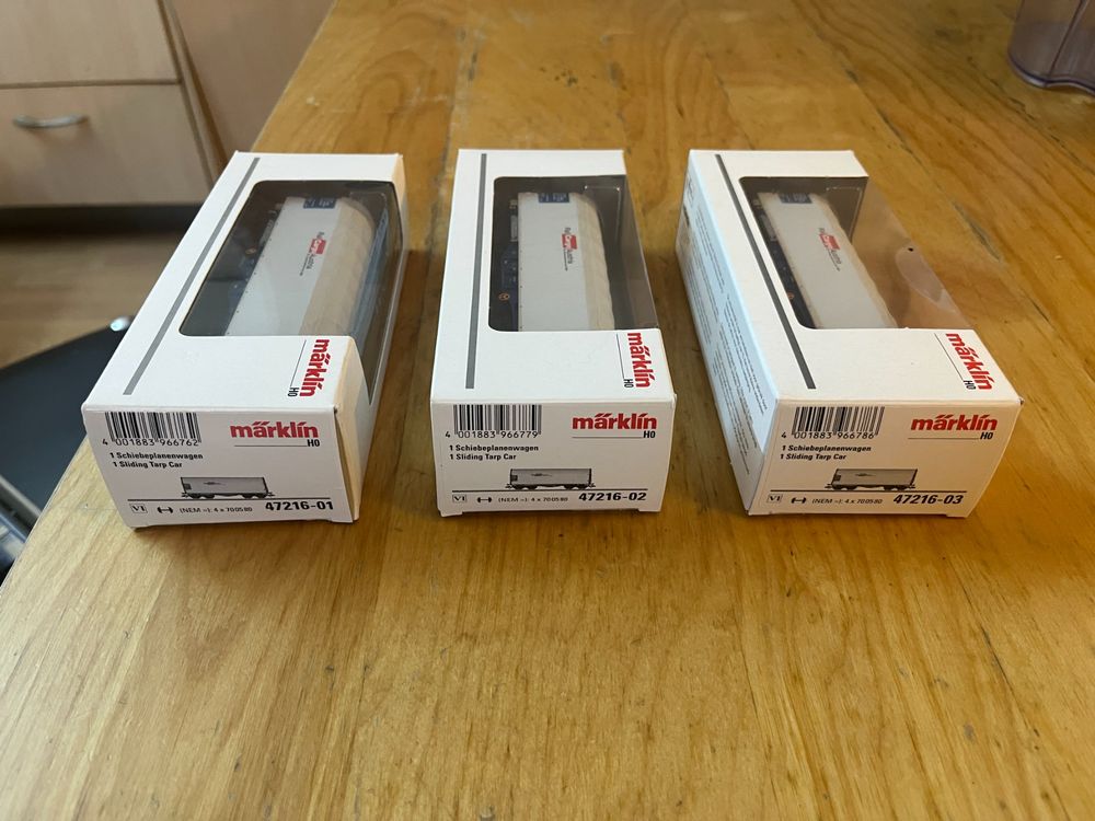 Märklin 47216, Schiebeplanenwagen Set 3-teilig, H0 WS Analog (Gebraucht ...