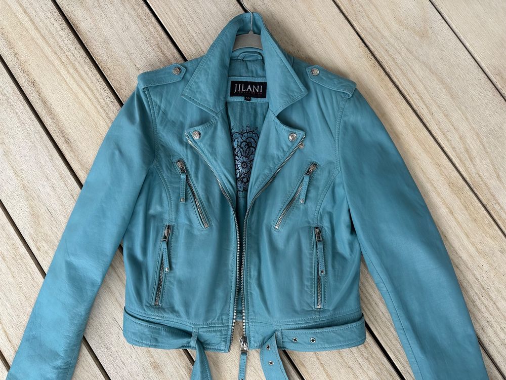 Lederjacke Turkis Damen