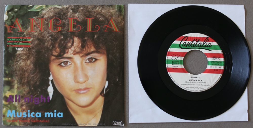 Single, CH Italodisco/pop, Angela, All night, Cantitalia 87 (Gebraucht ...