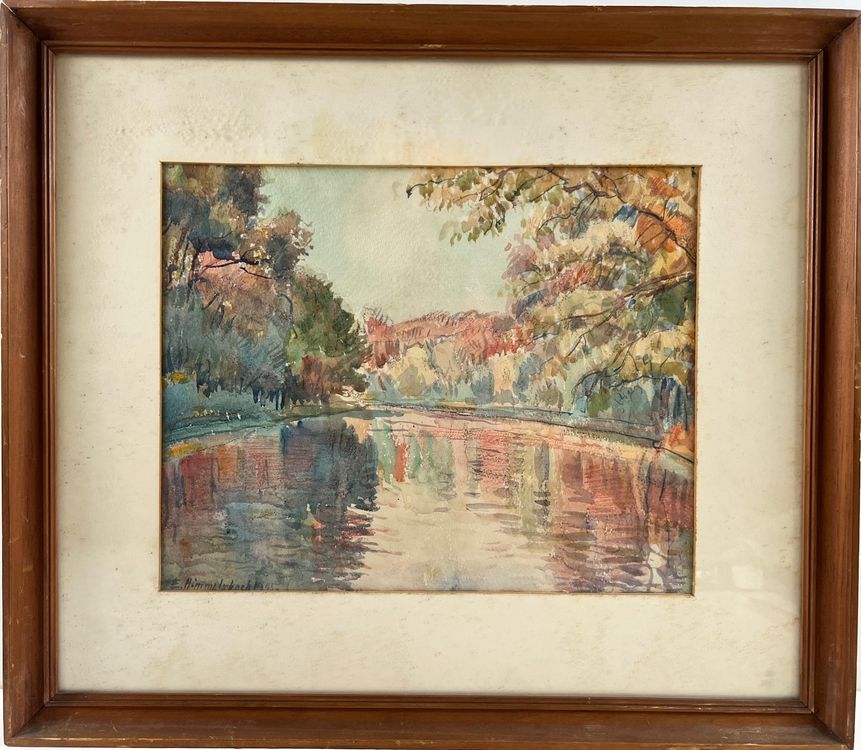 Sehr Alte Aussicht auf den Fluss Aquarell Signiert. (Gebraucht) in Neuhausen am Rheinfall für ...