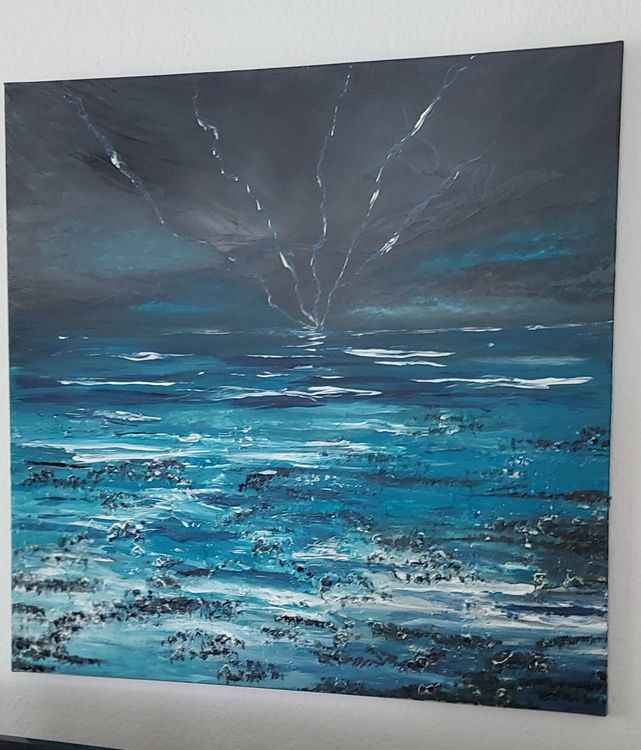 Bild Meer/Gewitter,von mir Freikünstlerin 80×80 (Neu (gemäss Beschreibung)) in Riehen für CHF ...