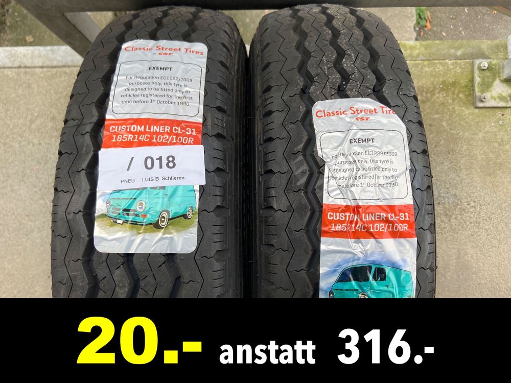 185/R14C, CLASSIC STREET TIRES - 2 Stk. /018 (Neu und originalverpackt) in Zürich für CHF 80 ...