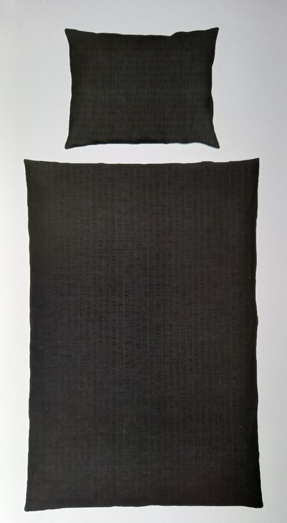 Seersucker Uni Schwarz Gr. 160/210+65/100 cm Reissverschluss | Kaufen auf Ricardo