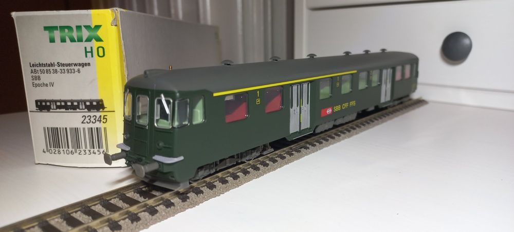 Trix 23345 SBB Leichtstahl Steuerwagen ABt H0 1:87 DC | Kaufen auf Ricardo