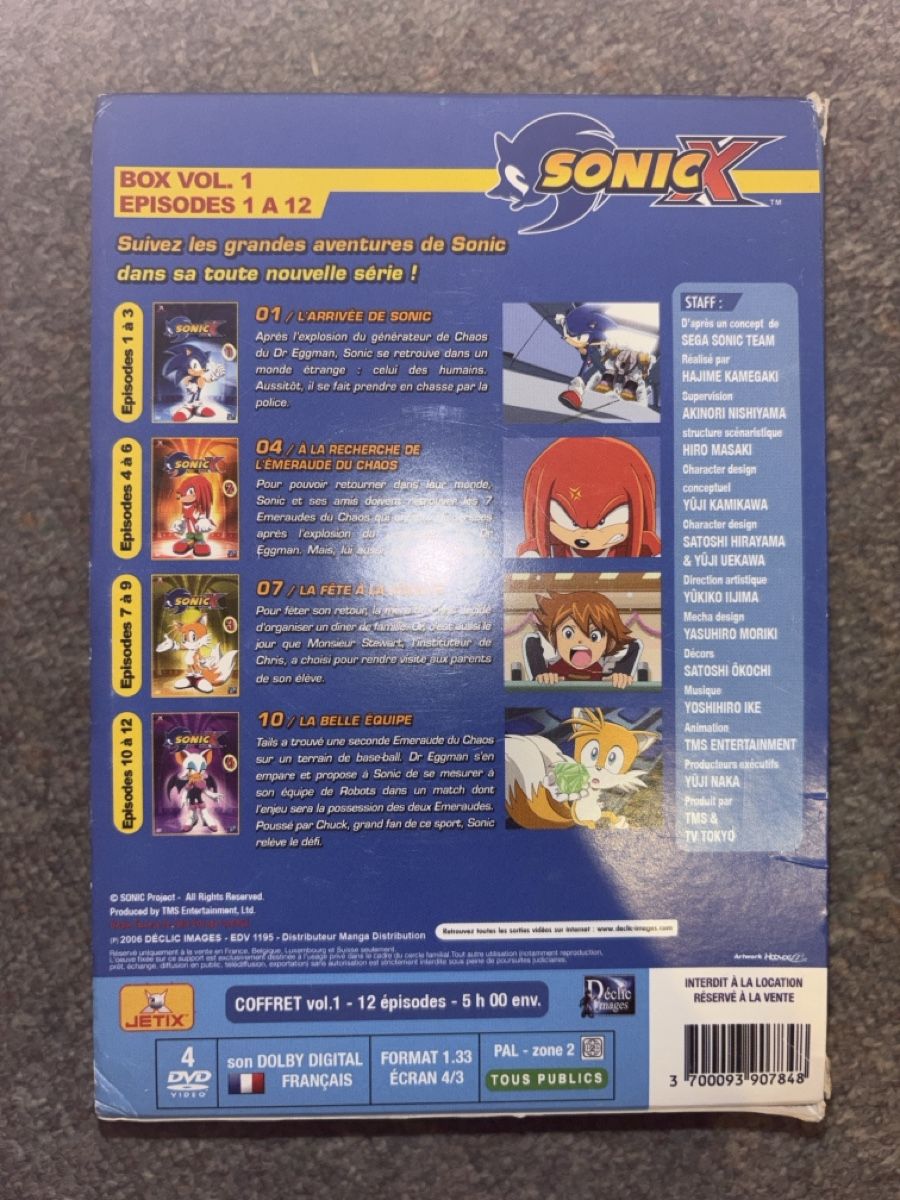 Sonic X - Coffret DVD Volume 1 - épisodes 1 à 12 (D'occasion) à La ...