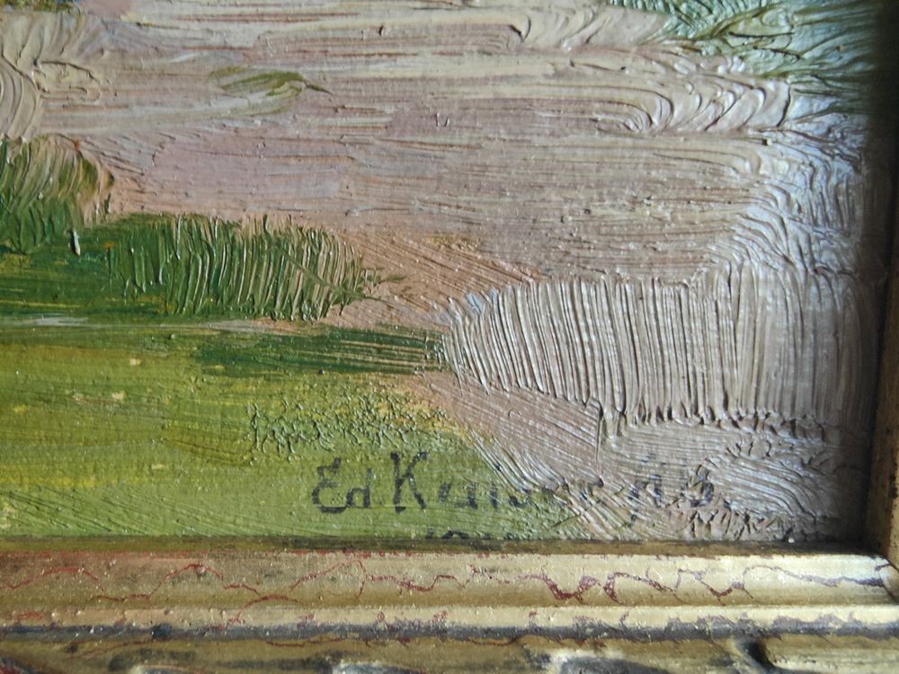 Tableau Edouard Kaiser 1910 paysage La Chaux de fonds (Gebraucht) in ...