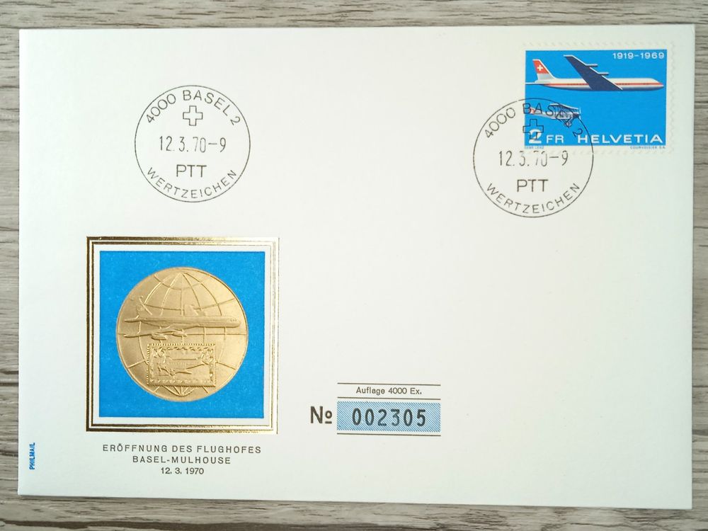 TR96 Enveloppe + Timbre Suisse 1970 - 4000 ex (Gebraucht) in Cousset für CHF 0.85 – mit ...