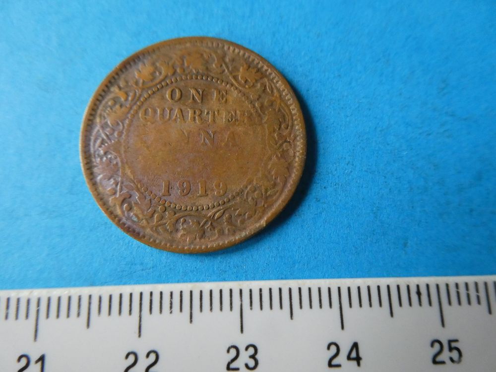 Britisch Indien 1919, 1/4 Anna (Gebraucht) in Hinterforst für CHF 1 – mit Lieferung auf Ricardo ...