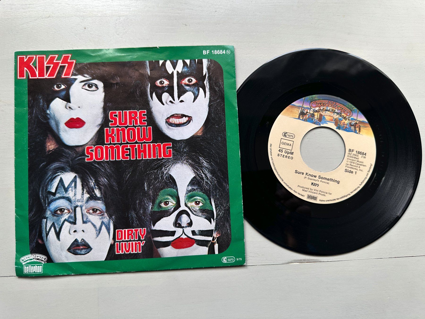 KISS GENE SIMMONS PAUL STANLEY Sure know something Single (Gebraucht ...