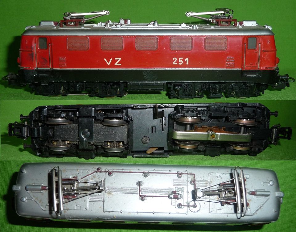 DB E41 Märklin 3034 vor 1977 Gehäuse rot umgemalt fast antik (D ...