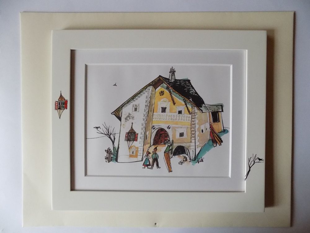 Vater und Mutter vor dem Haus A.Carigiet Werkstattrahmen (Gebraucht) in Risch für CHF 125 – mit ...