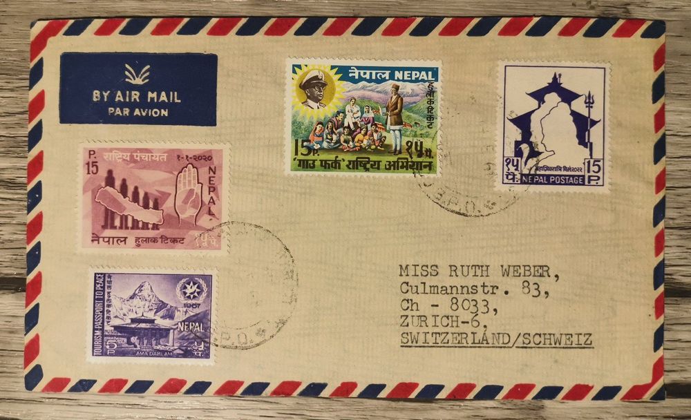 E27 Enveloppe + Timbre Nepal (Gebraucht) in Cousset für CHF 1.1 – mit ...